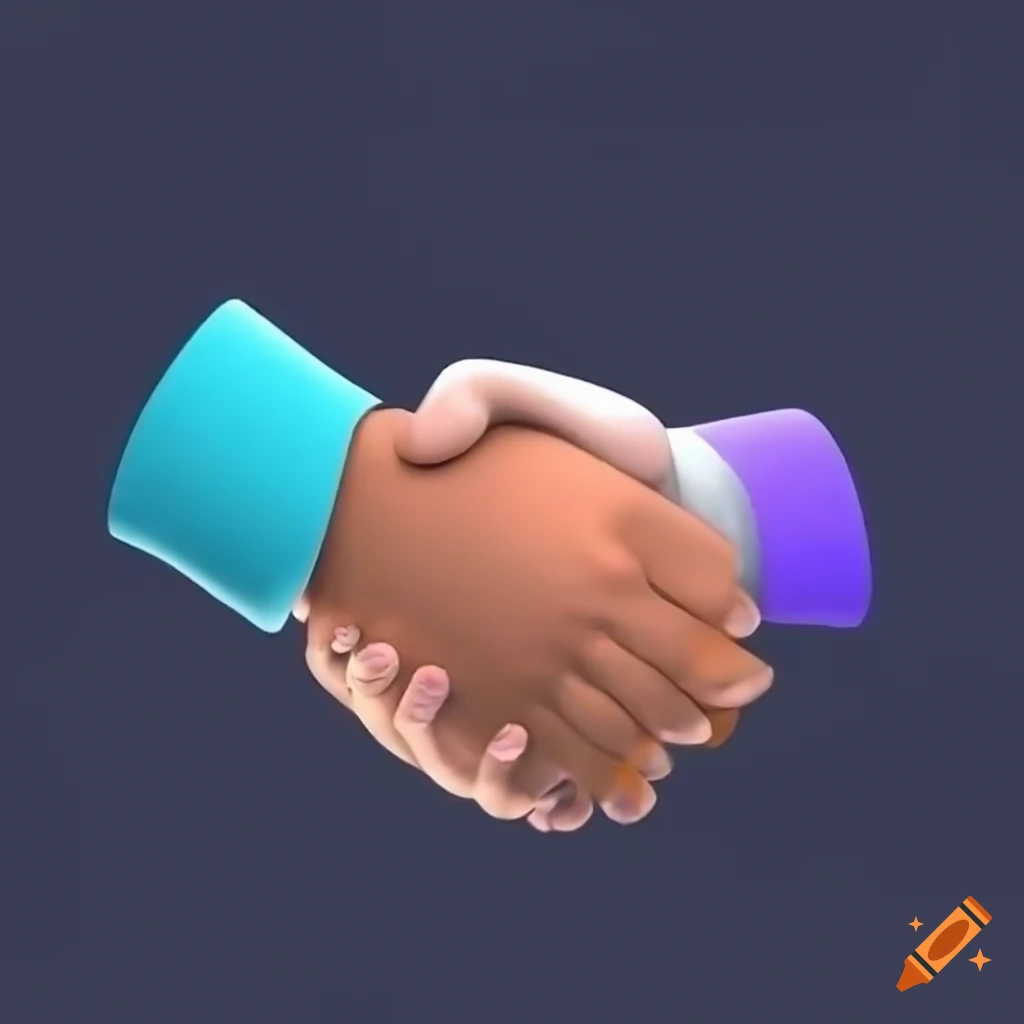 To hands shaking animated