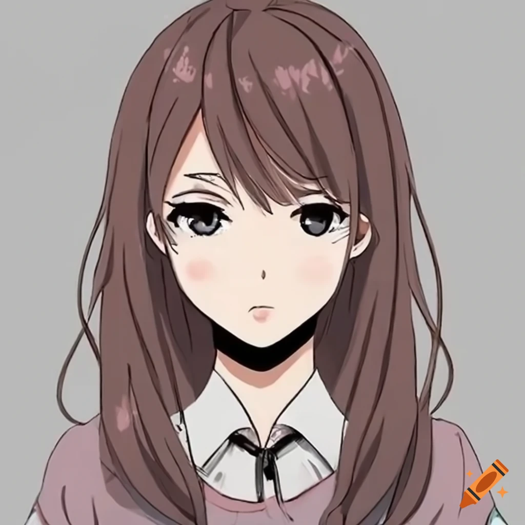 Anime girl face on Craiyon