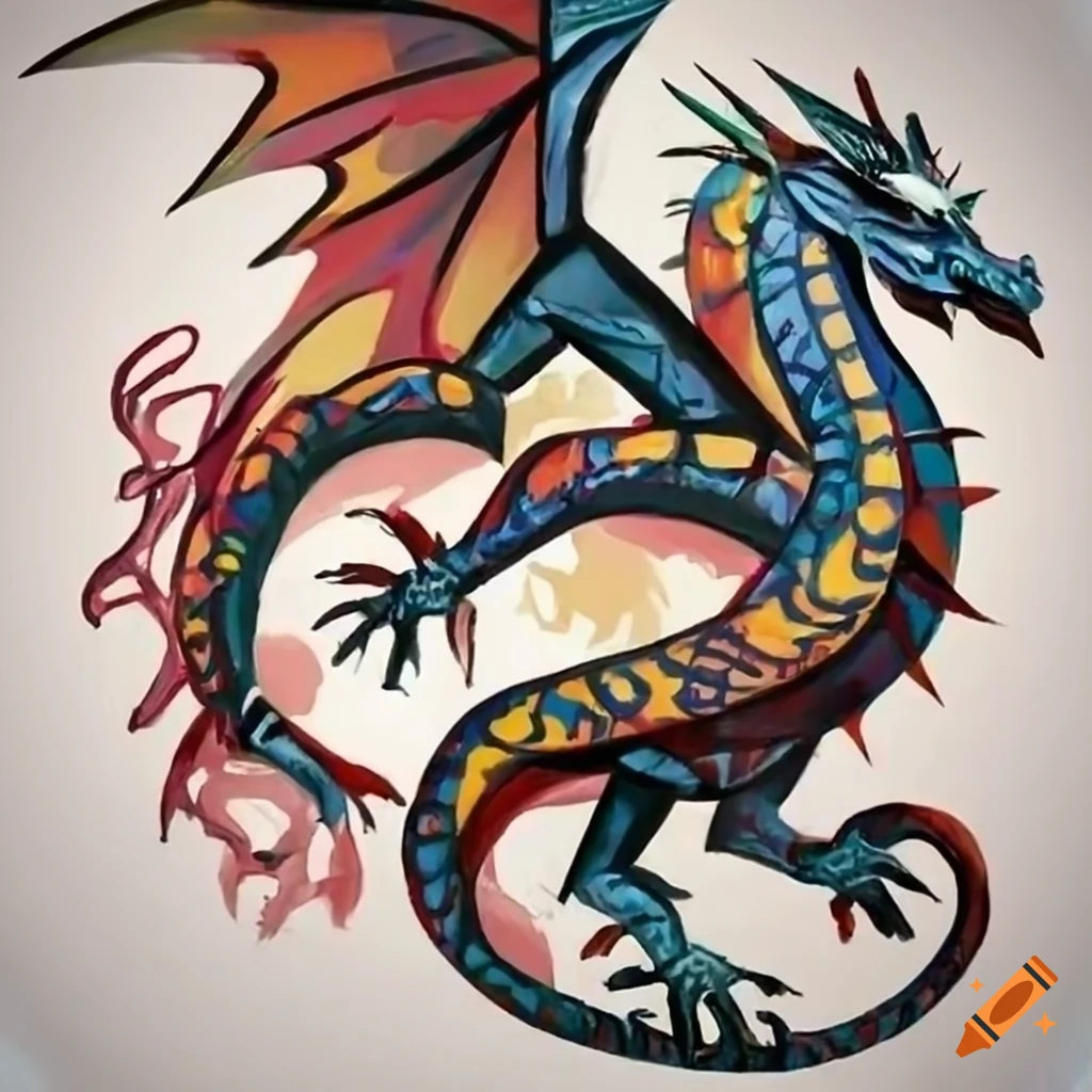 Picasso-style dragon