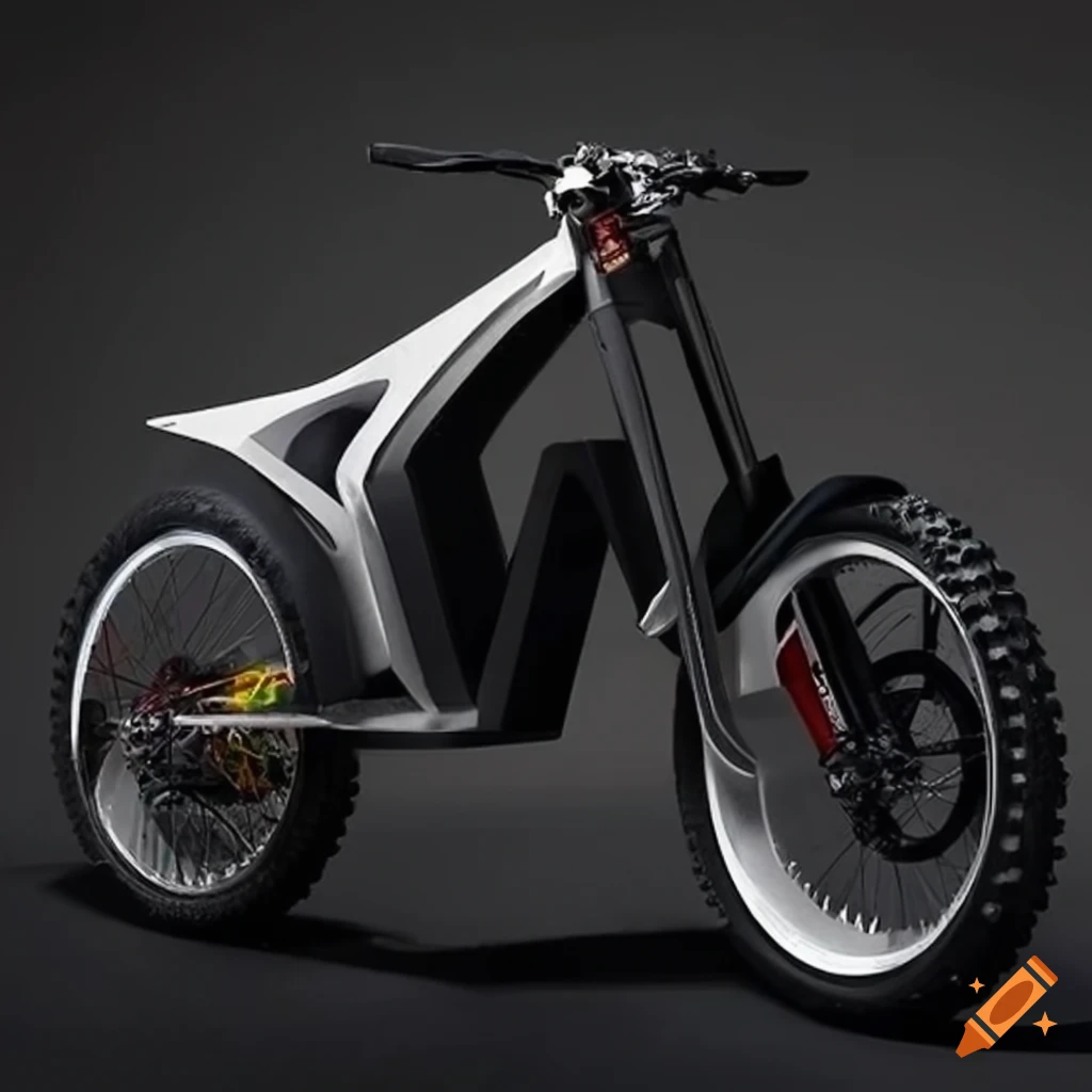 Realista e futuristic electric motocross bike viewed from the side on ...