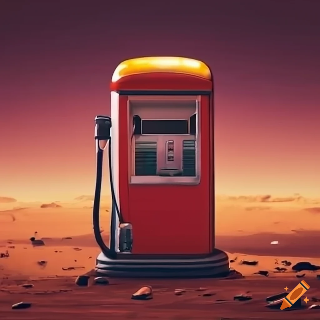 Retro gas station on mars on Craiyon