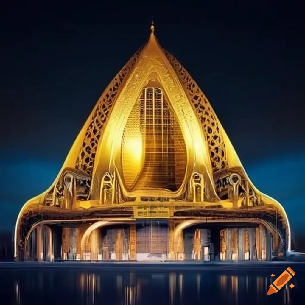 Incredible architecture of a futurist gold palace