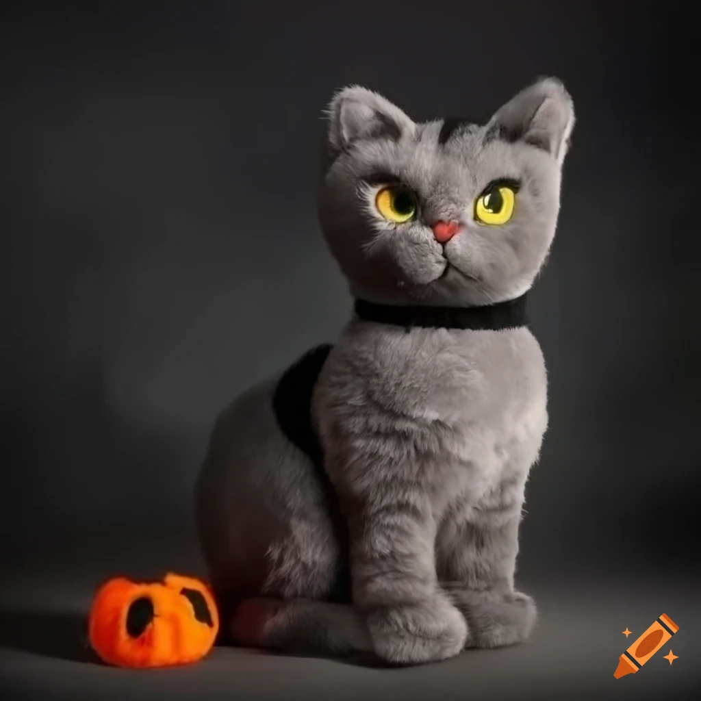 Spooky plush cat