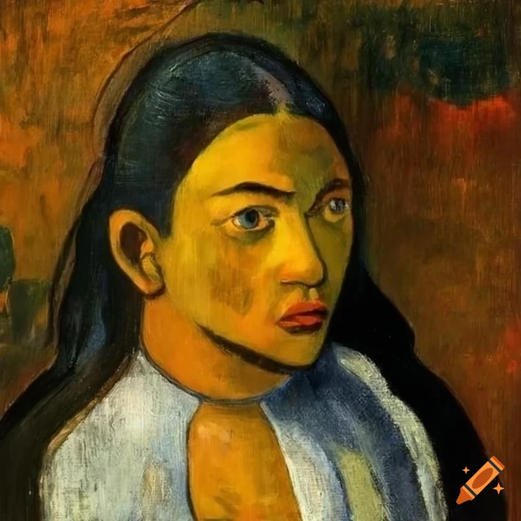 Portrait of an angel in the style of paul gauguin