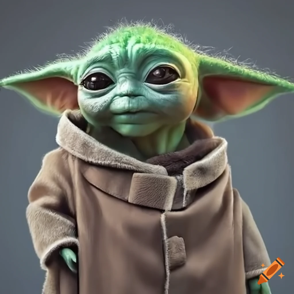 Simio cargando a baby yoda