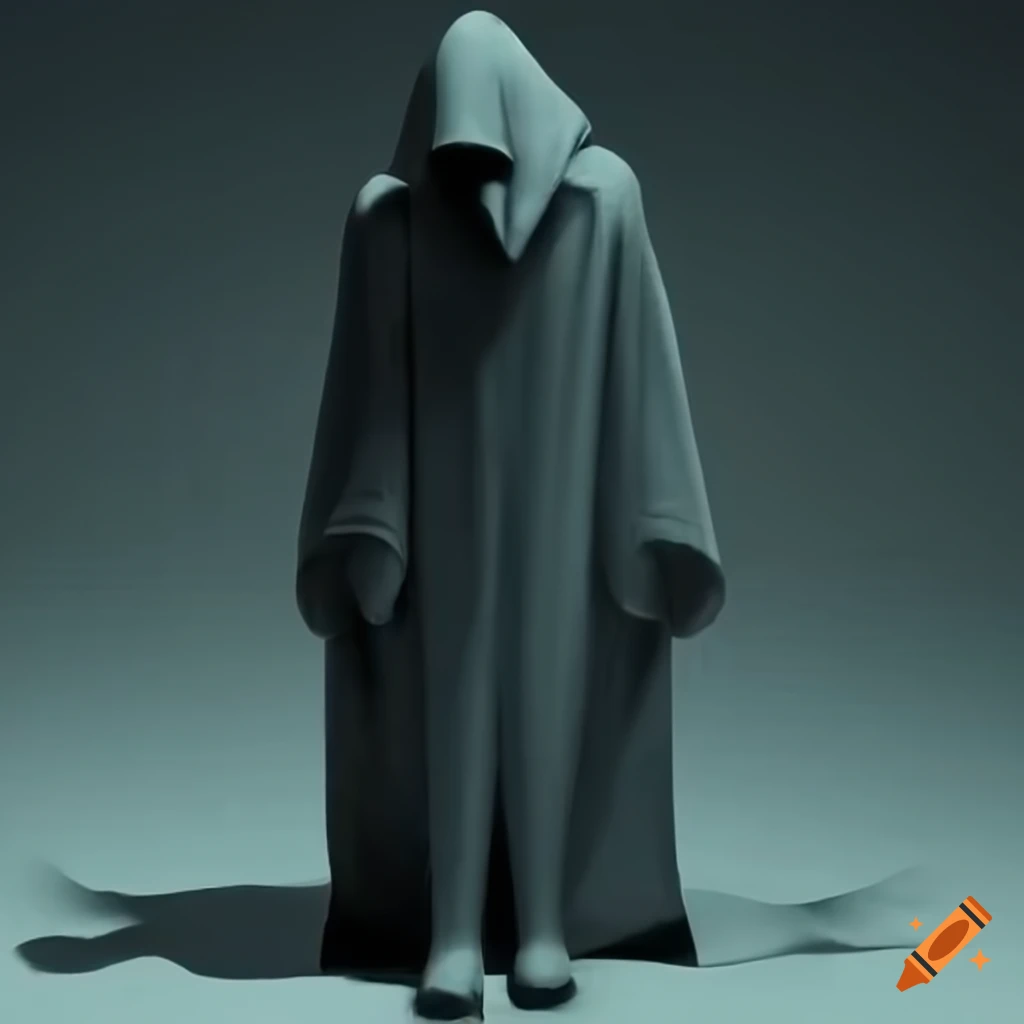 Levitating hooded figure on Craiyon