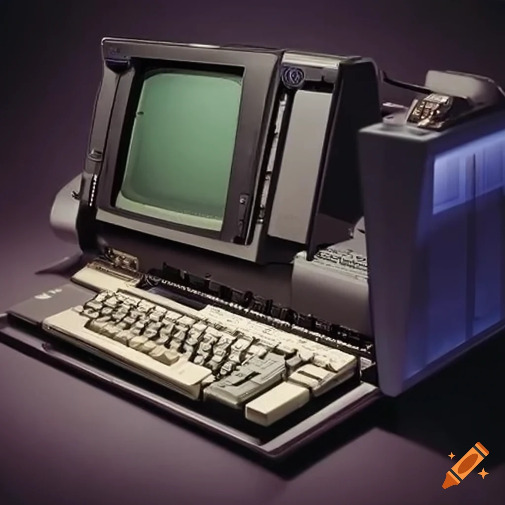 The camera focuses on the sleek design of the retrotech computer ...