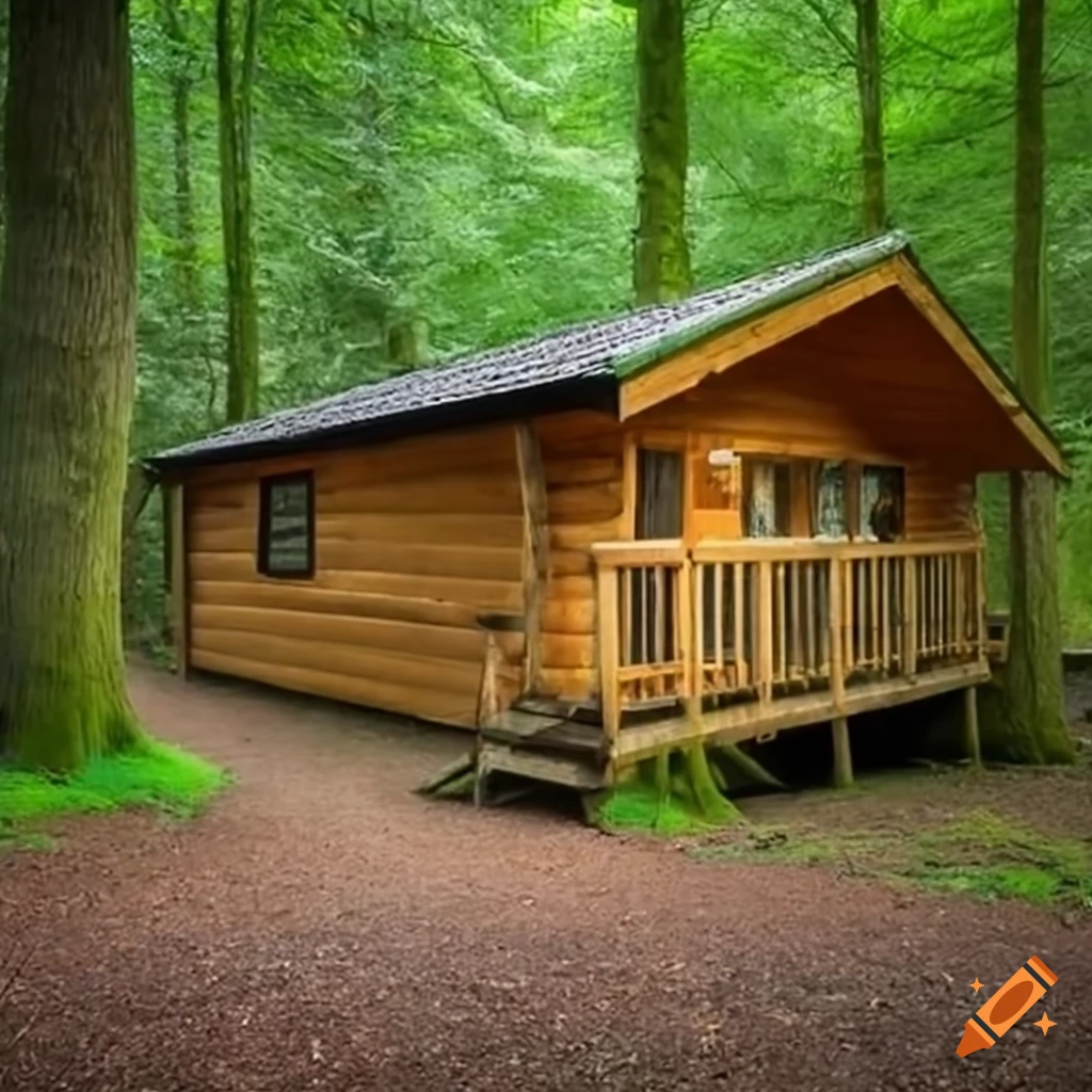 Timber holiday cabins in an english woodland