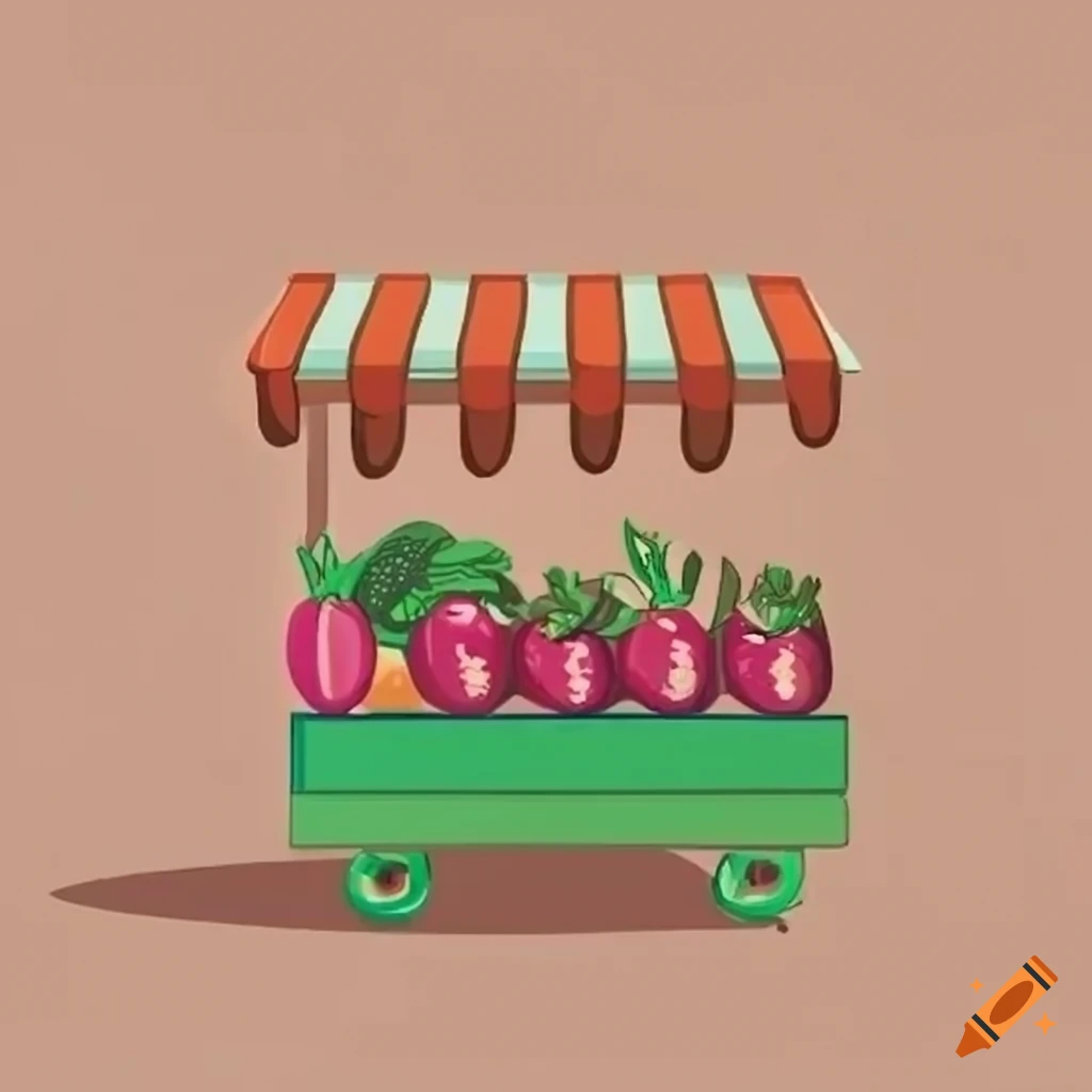 Vegetable stand cartoon