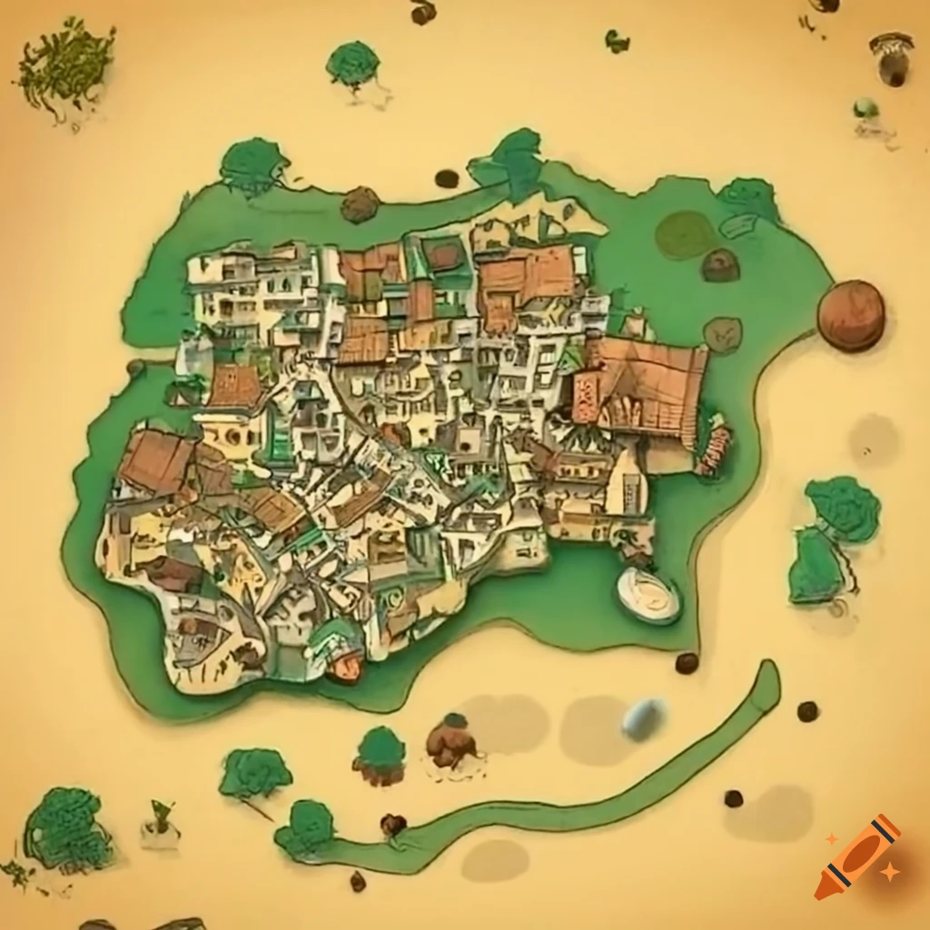 A village map on Craiyon