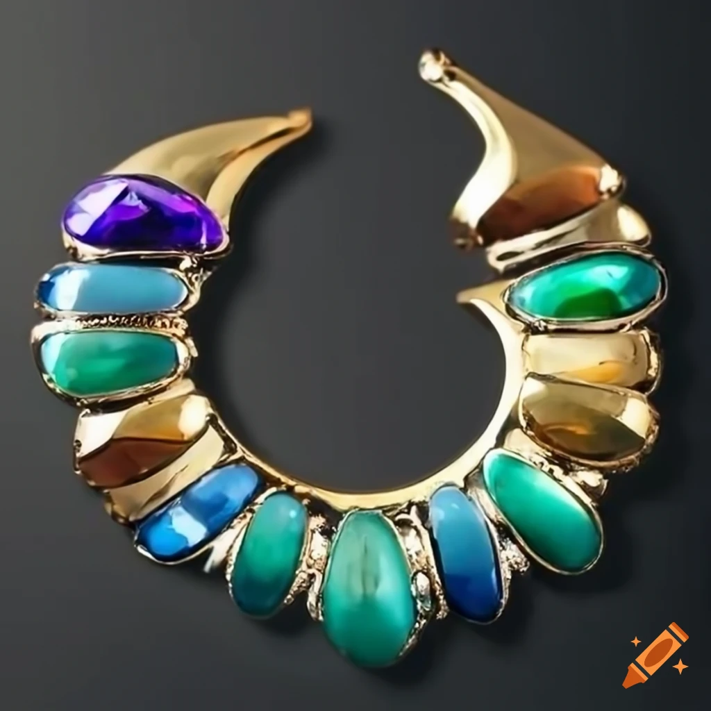 Platinum and gold sci-fi, futuristic, and organic shaped jewelry with ...
