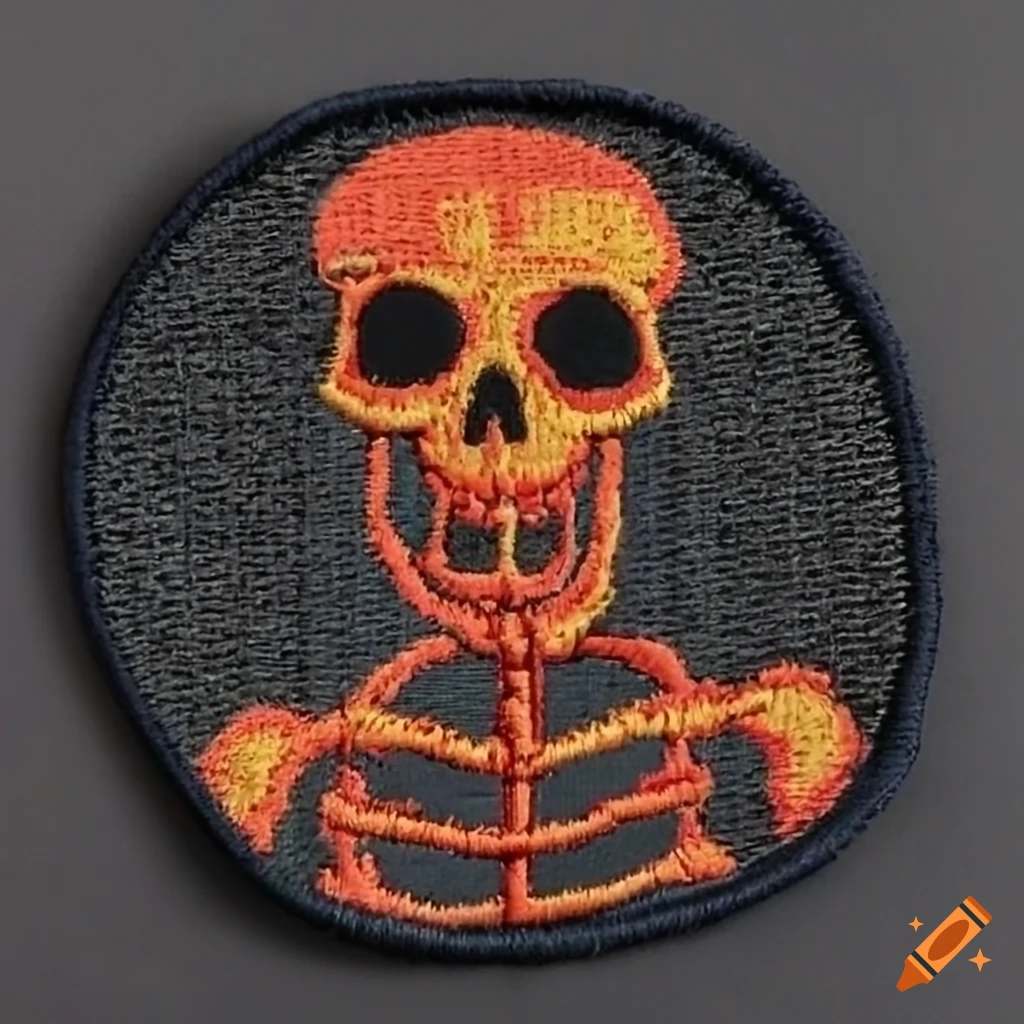 Patch in the form of doom 1997 skeleton : "detail"