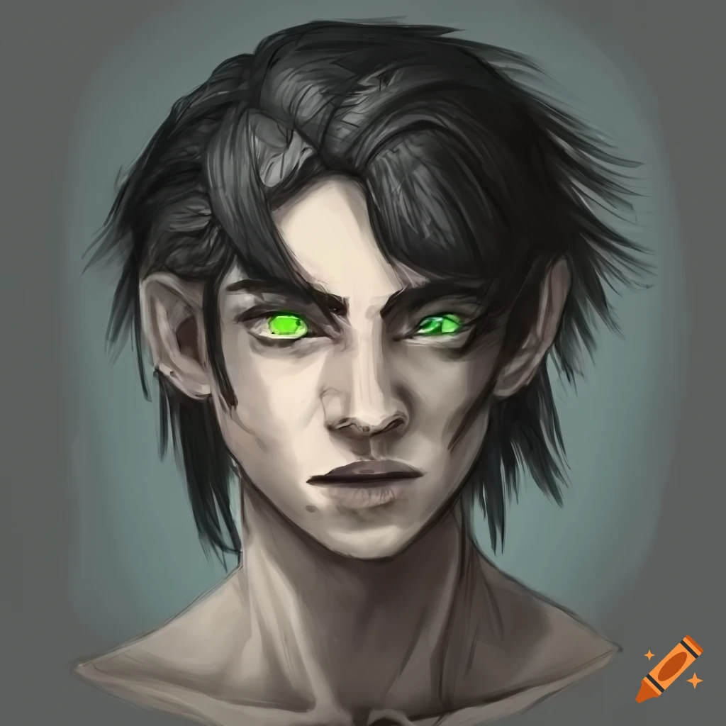 Generate a sketch of Riven, a young man of approximately sixteen years ...