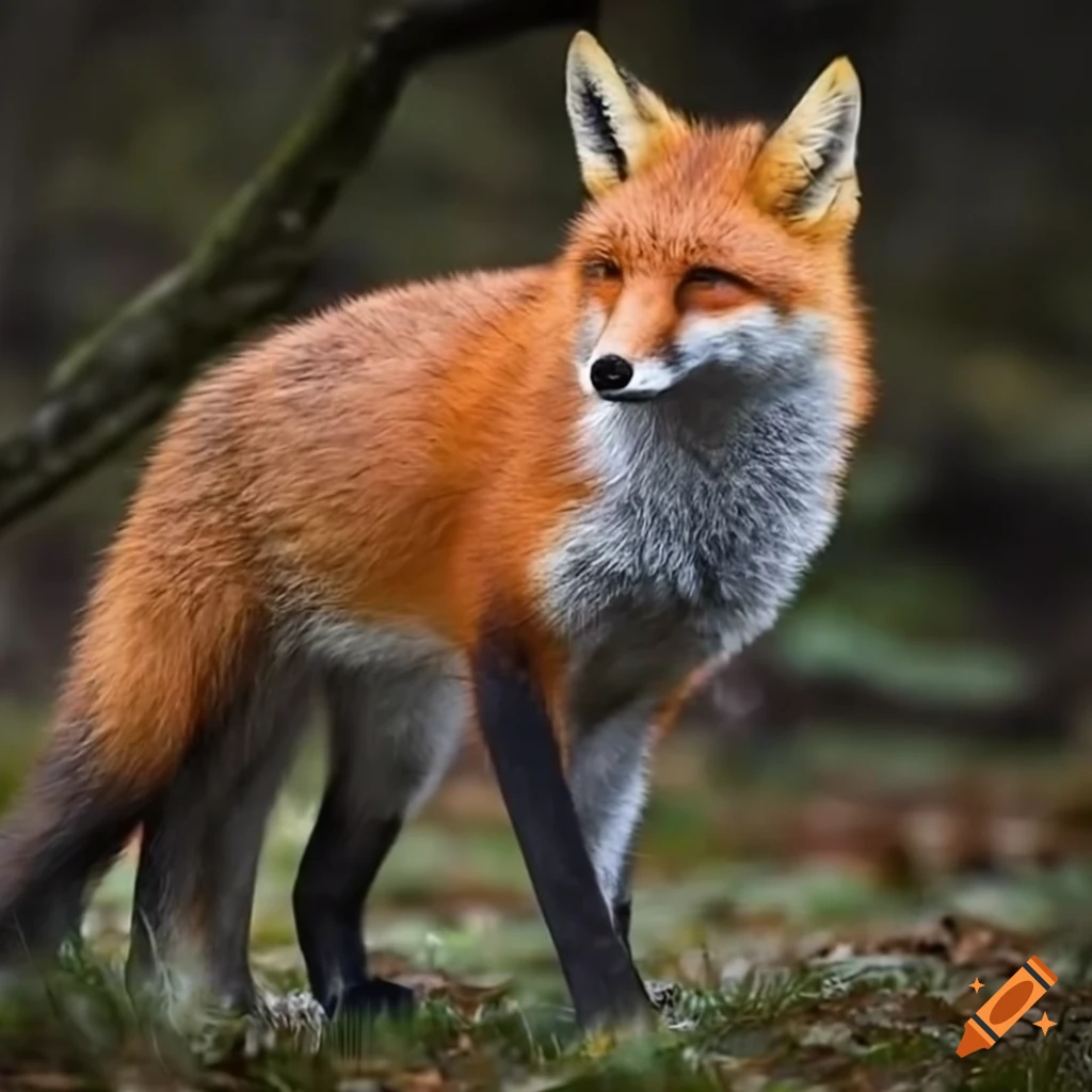 Realistic and detailed image of a fox