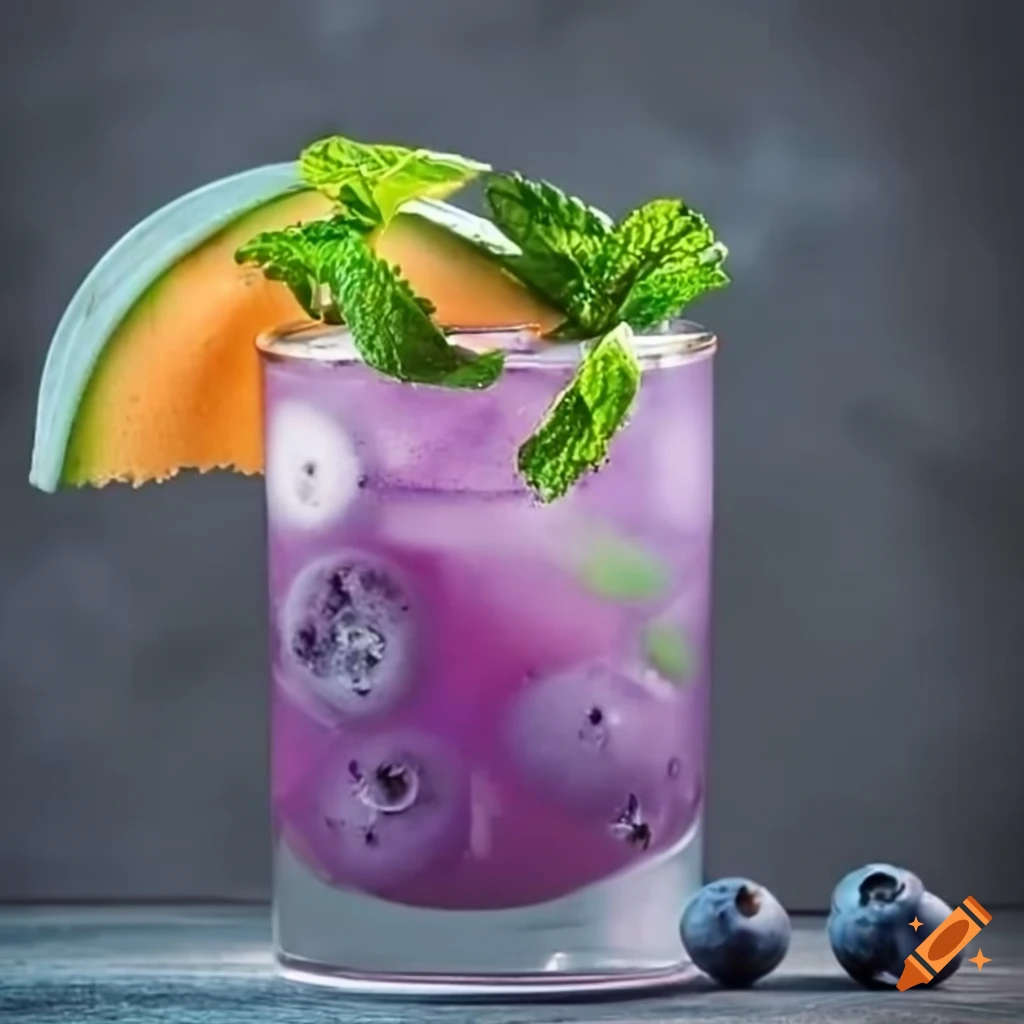 Blueberry melon mint cocktail