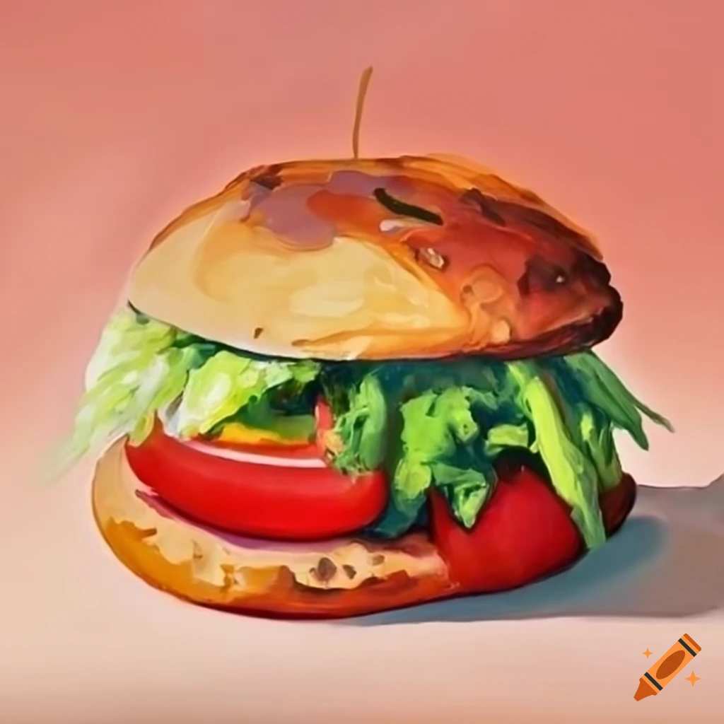 A creative painting of a food item like it was art