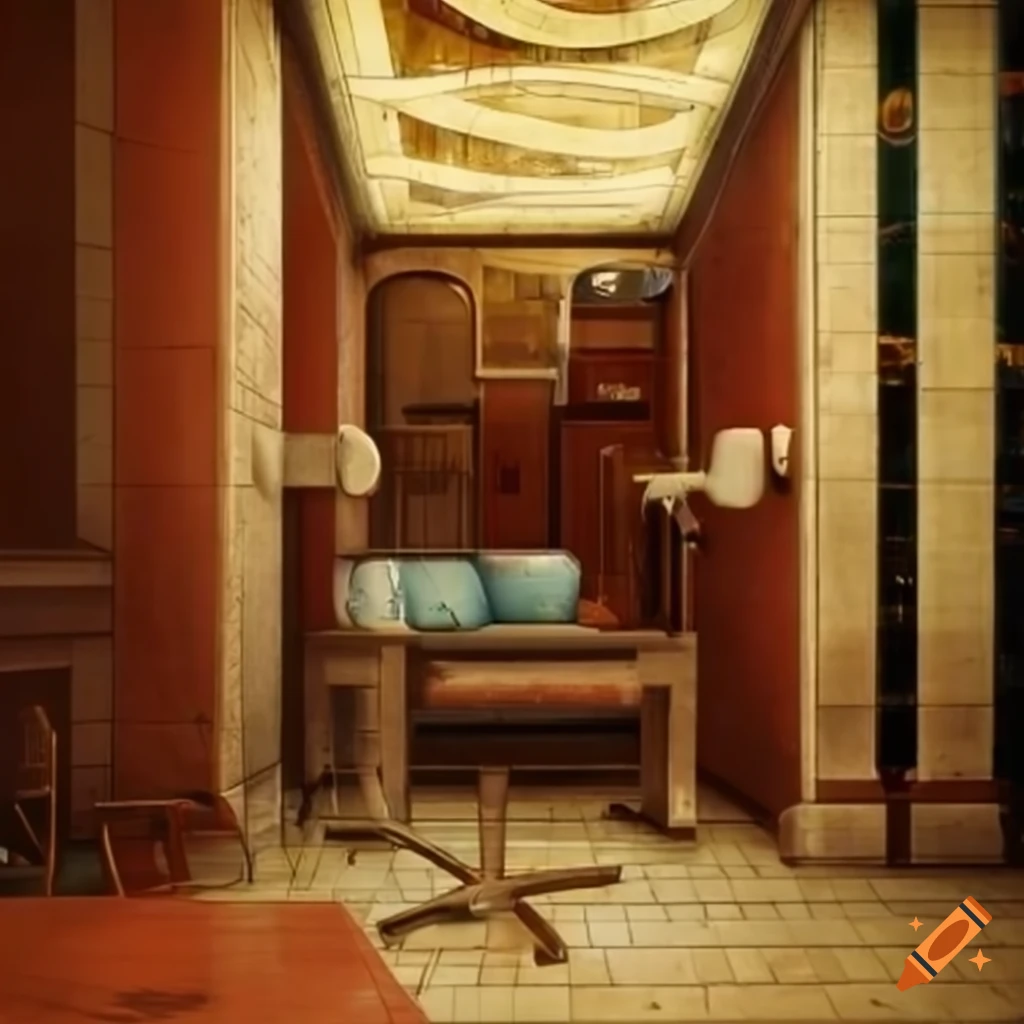 A retrofuturistic soviet office