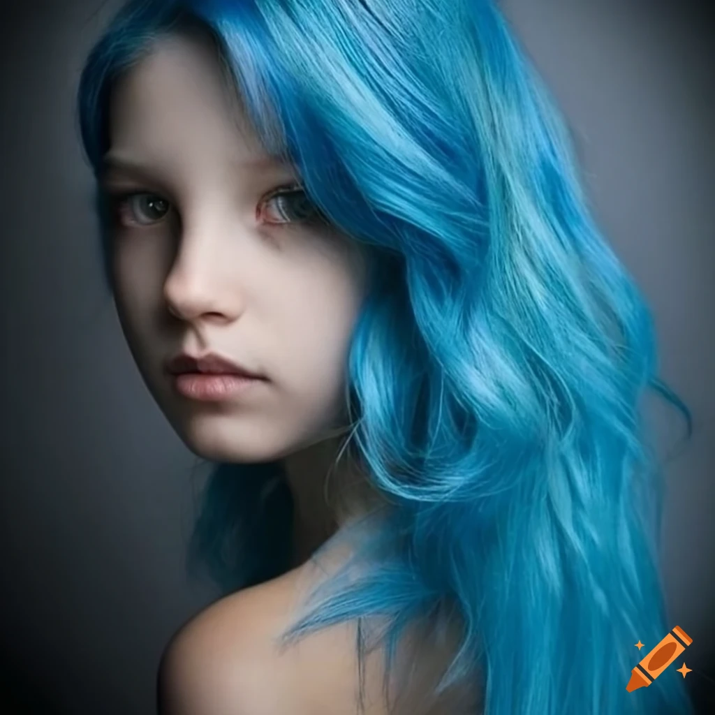 Girl blue hair