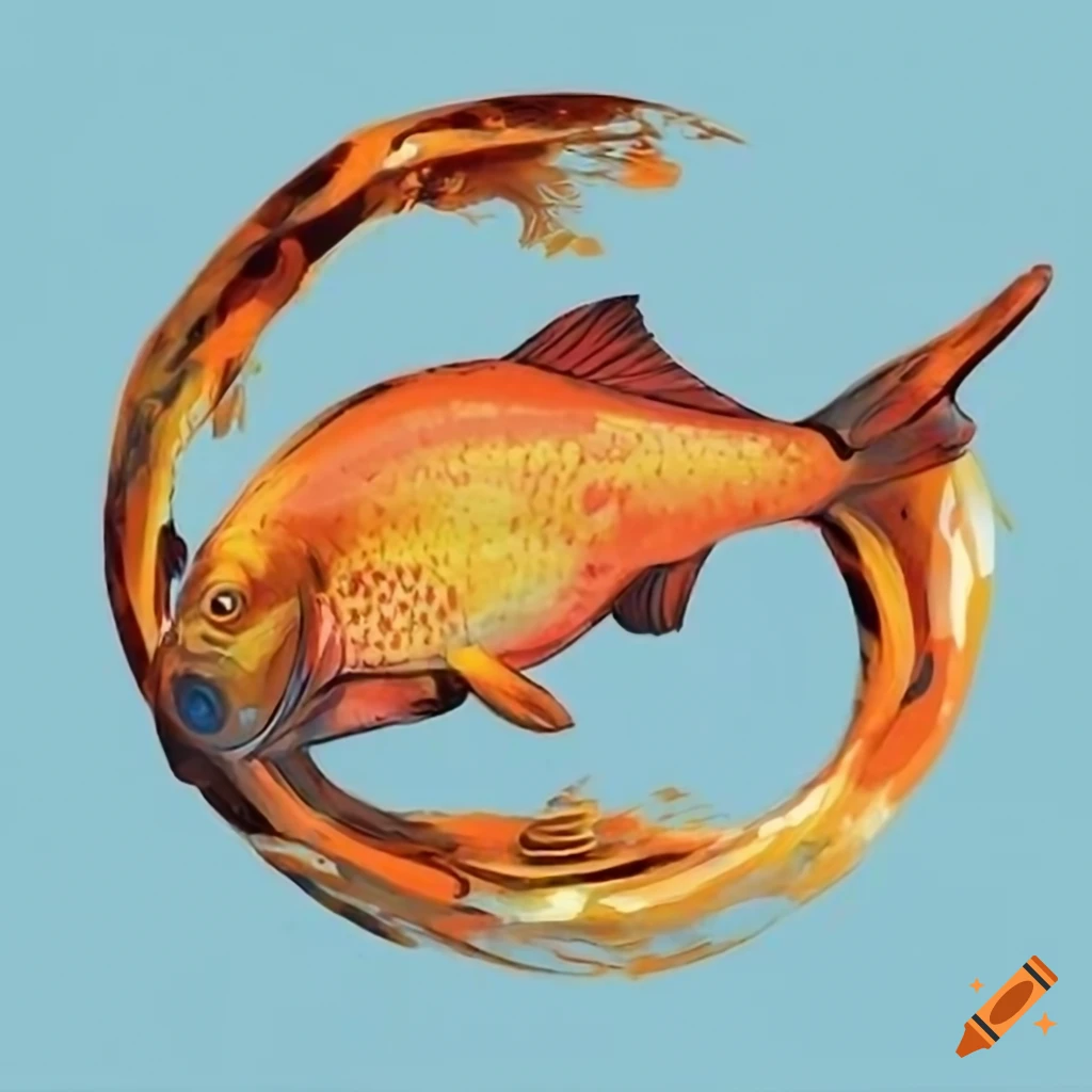 Two fish round circle