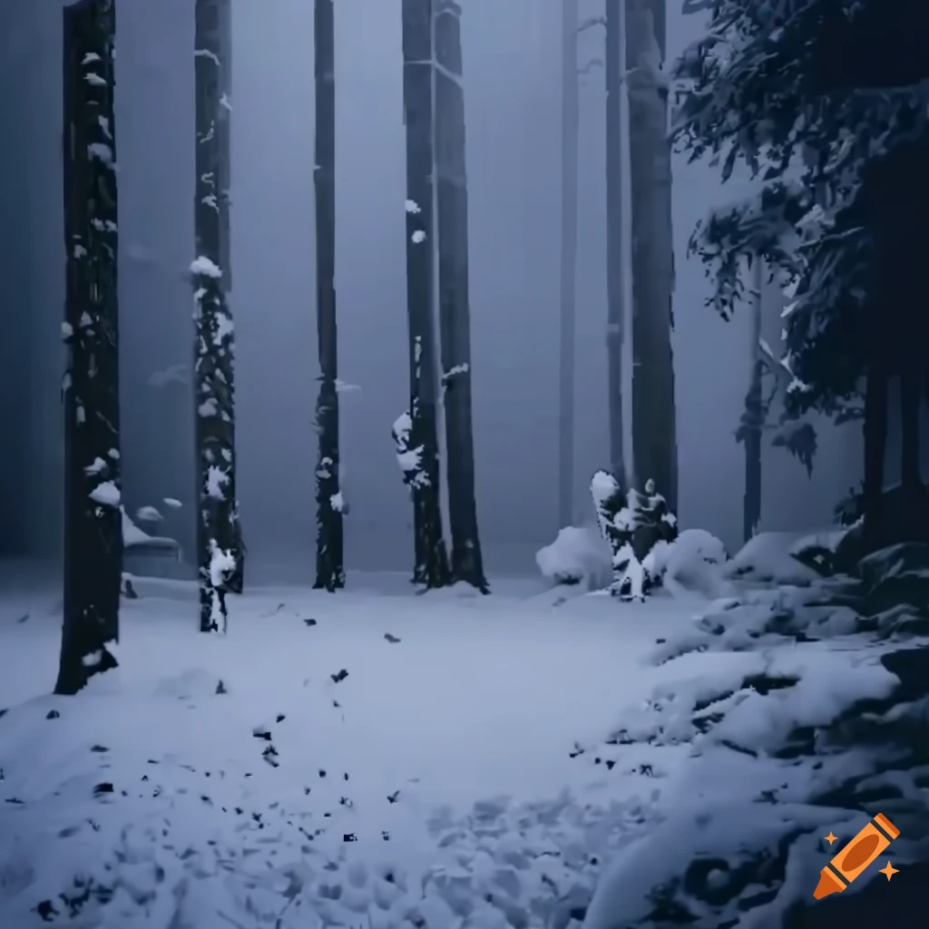 Undertale, The forest in the dungeon is covered with snow-covered ...