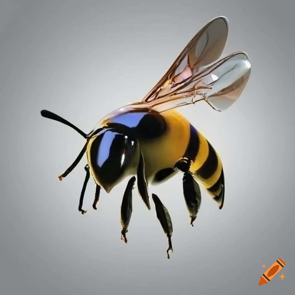 Chrome metal bee on Craiyon