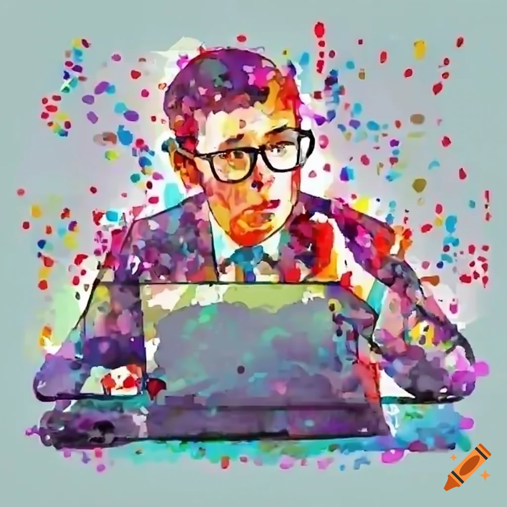 Person speaking in a conference through his computer