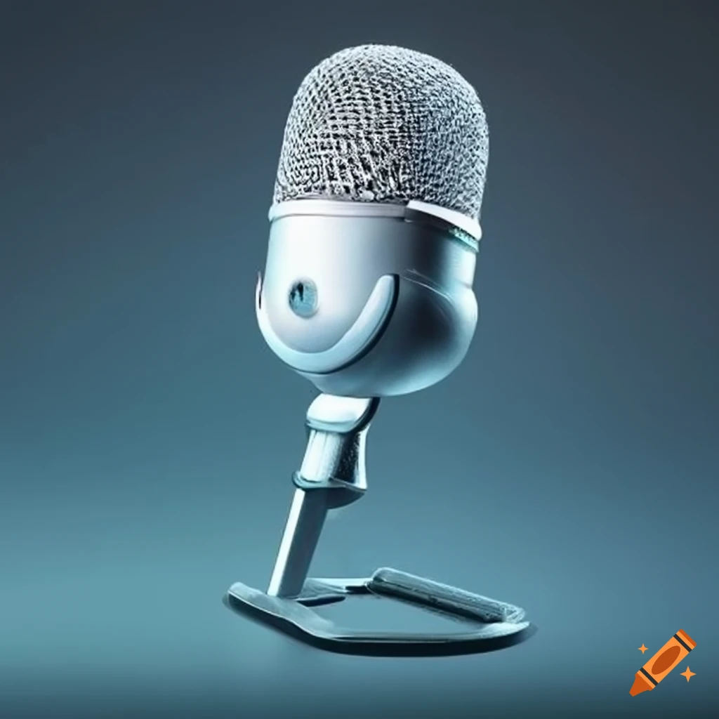 Singer white microfone futuristic