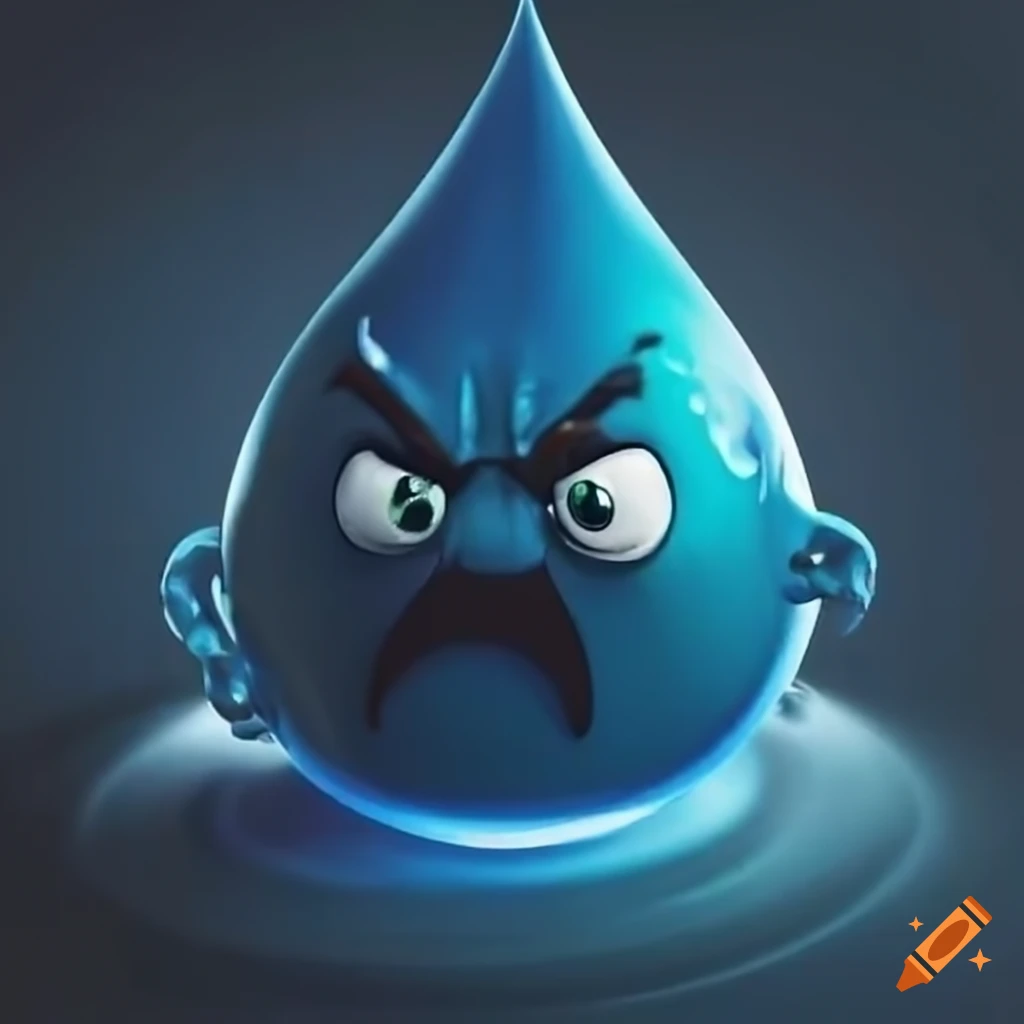 Angry water drop on Craiyon