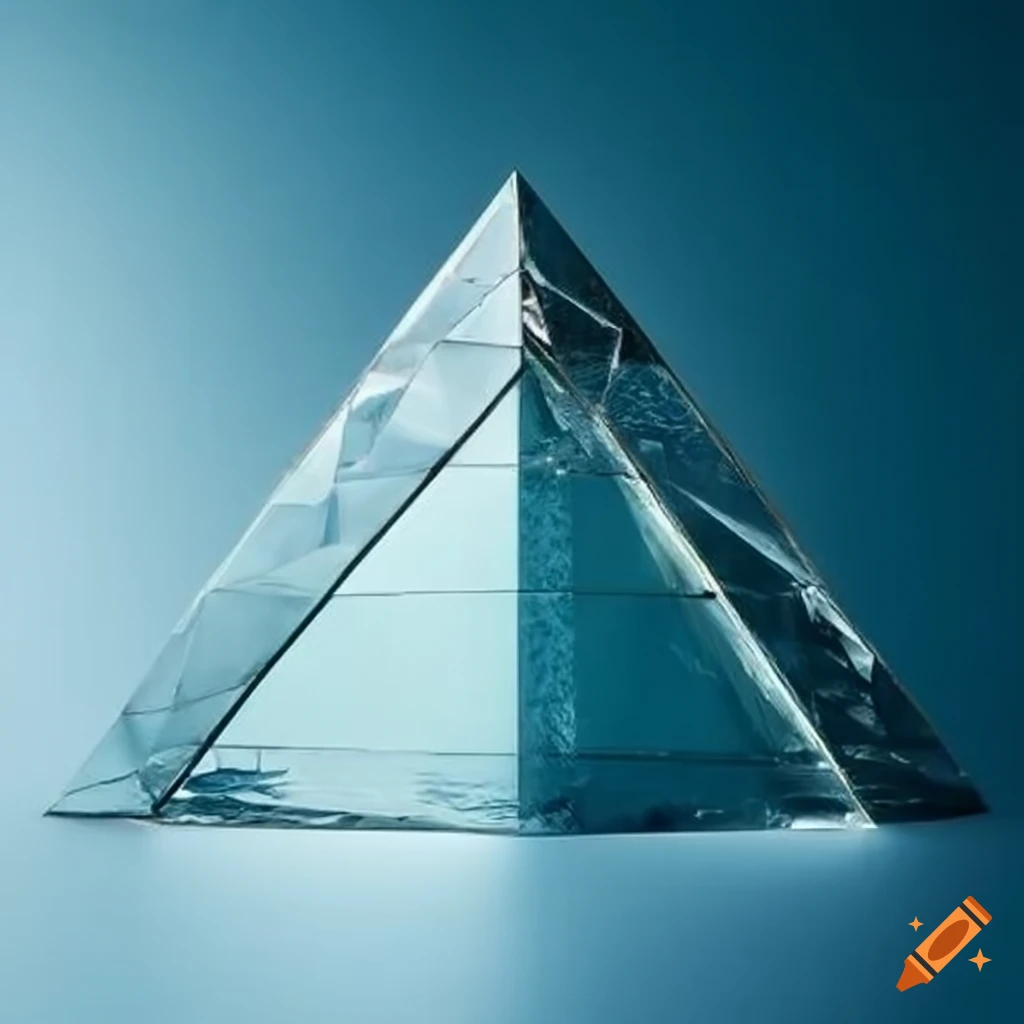 A realistic pyramid made of glass panels