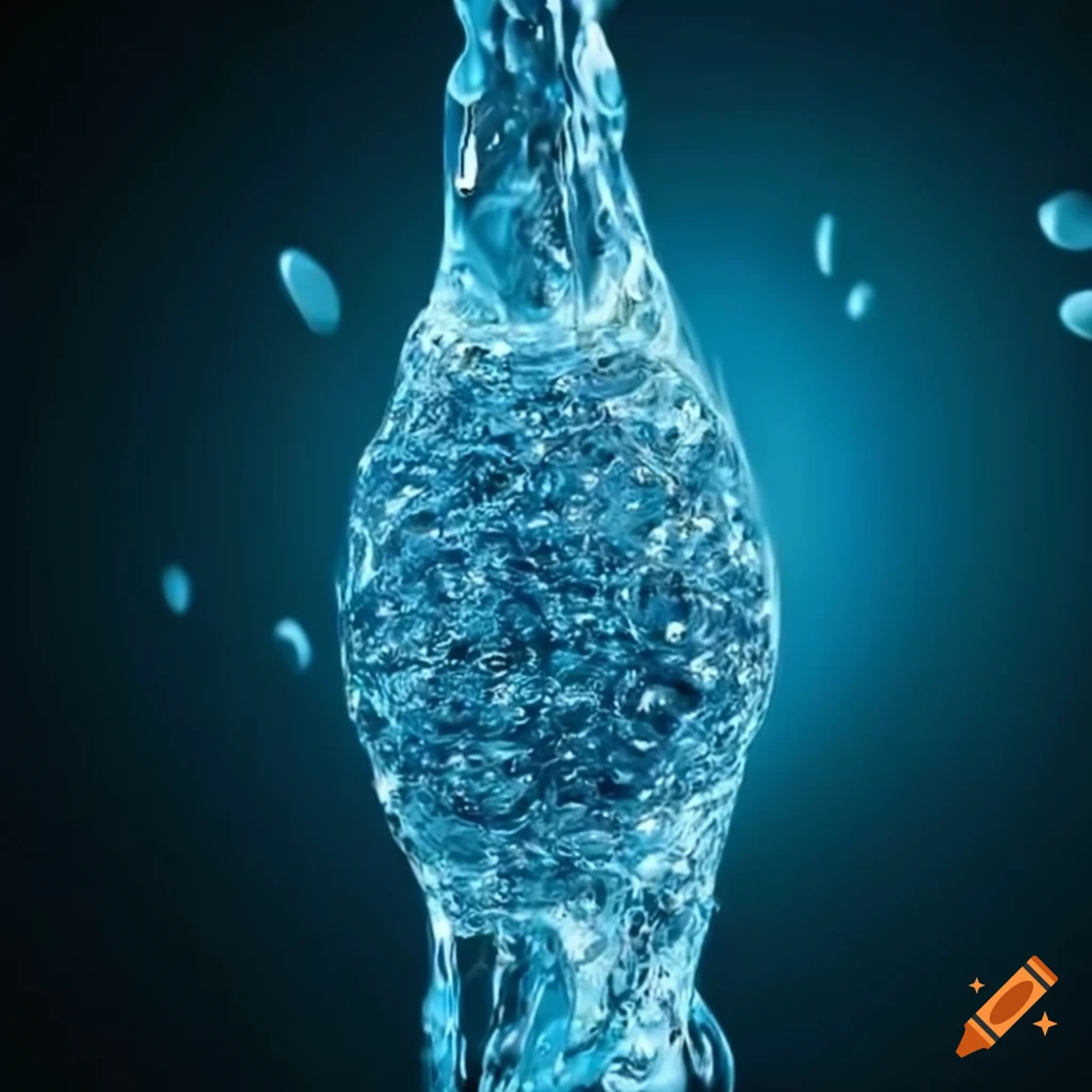 Pure water flowing into human cell on Craiyon