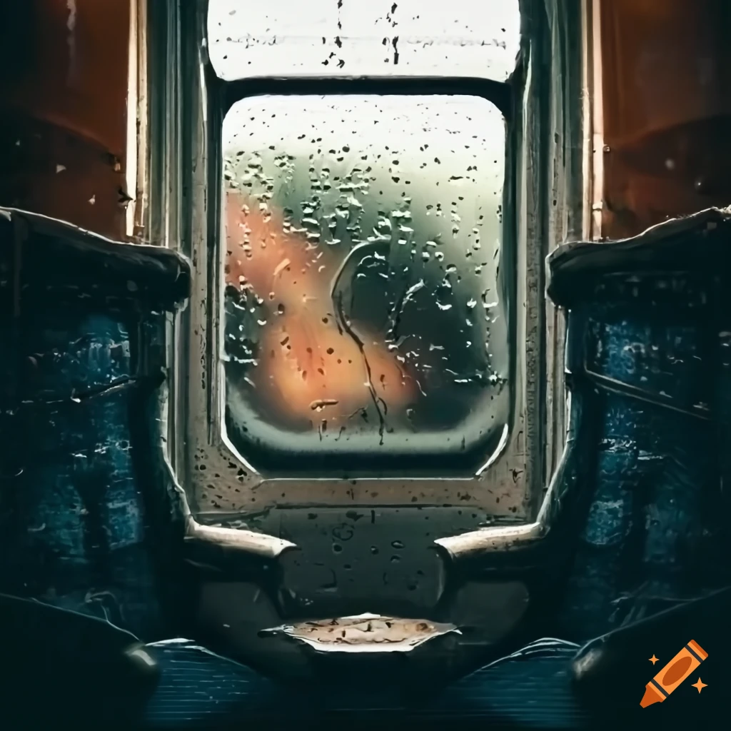 Rainy day, inside train