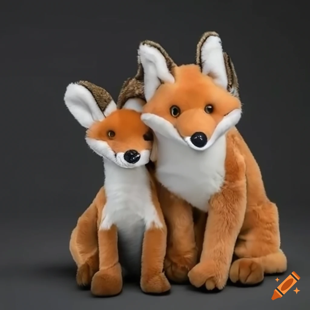A plush fox with droopy ears seeking love and affection on Craiyon