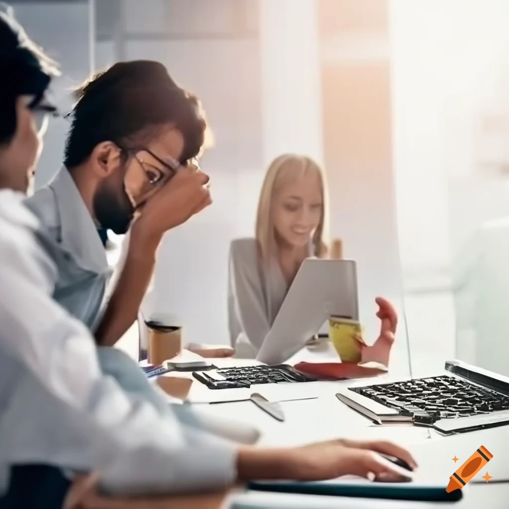 People working in an it support office