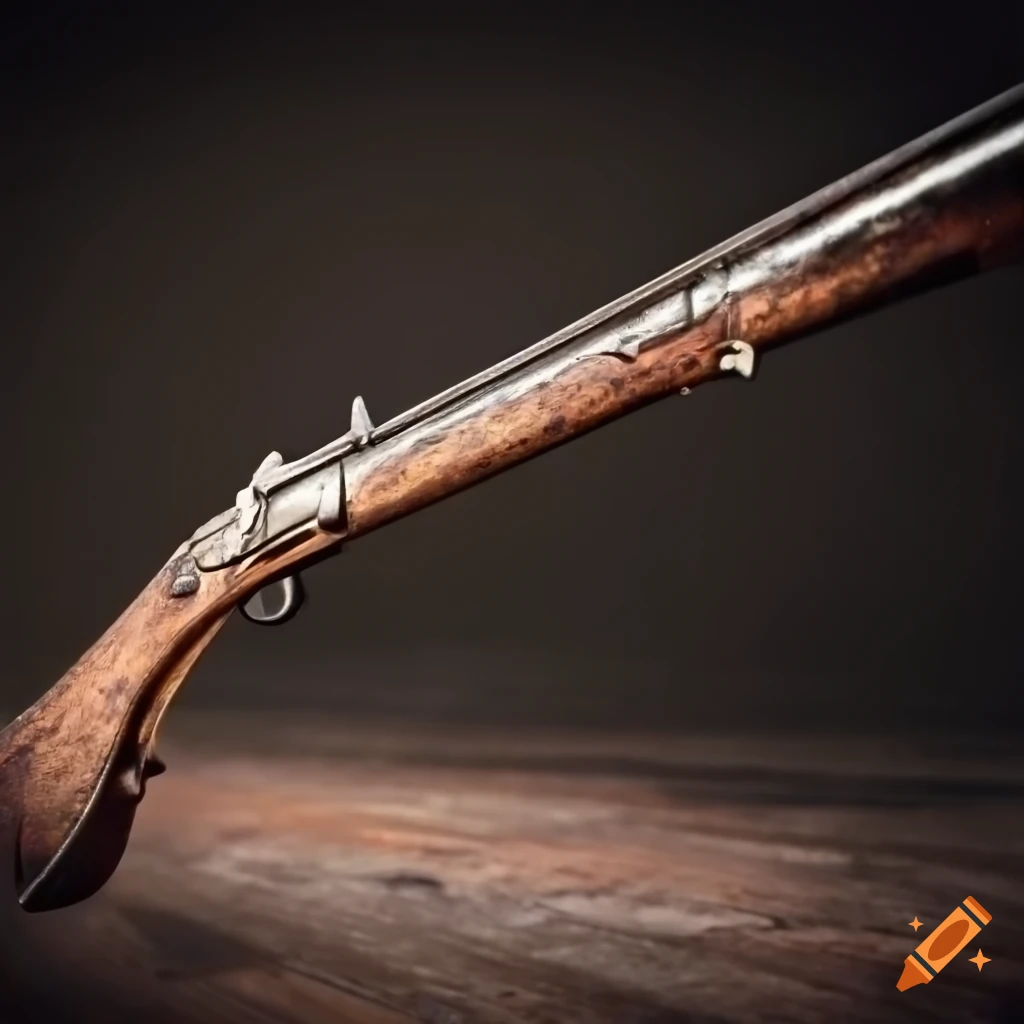 Old rusty hyper-realistic musket