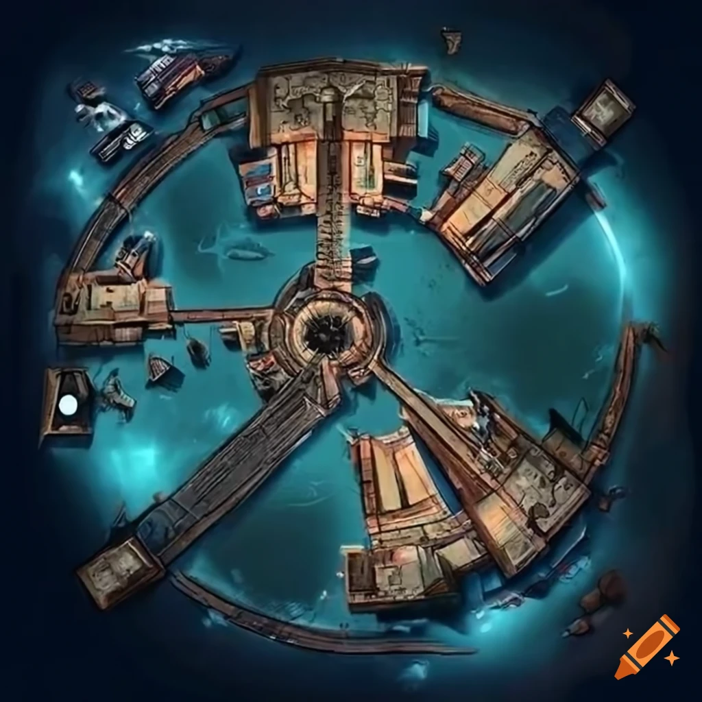 Crie um mapa de rpg de mesa que tenha a visão de cima, o mapa é de uma ...