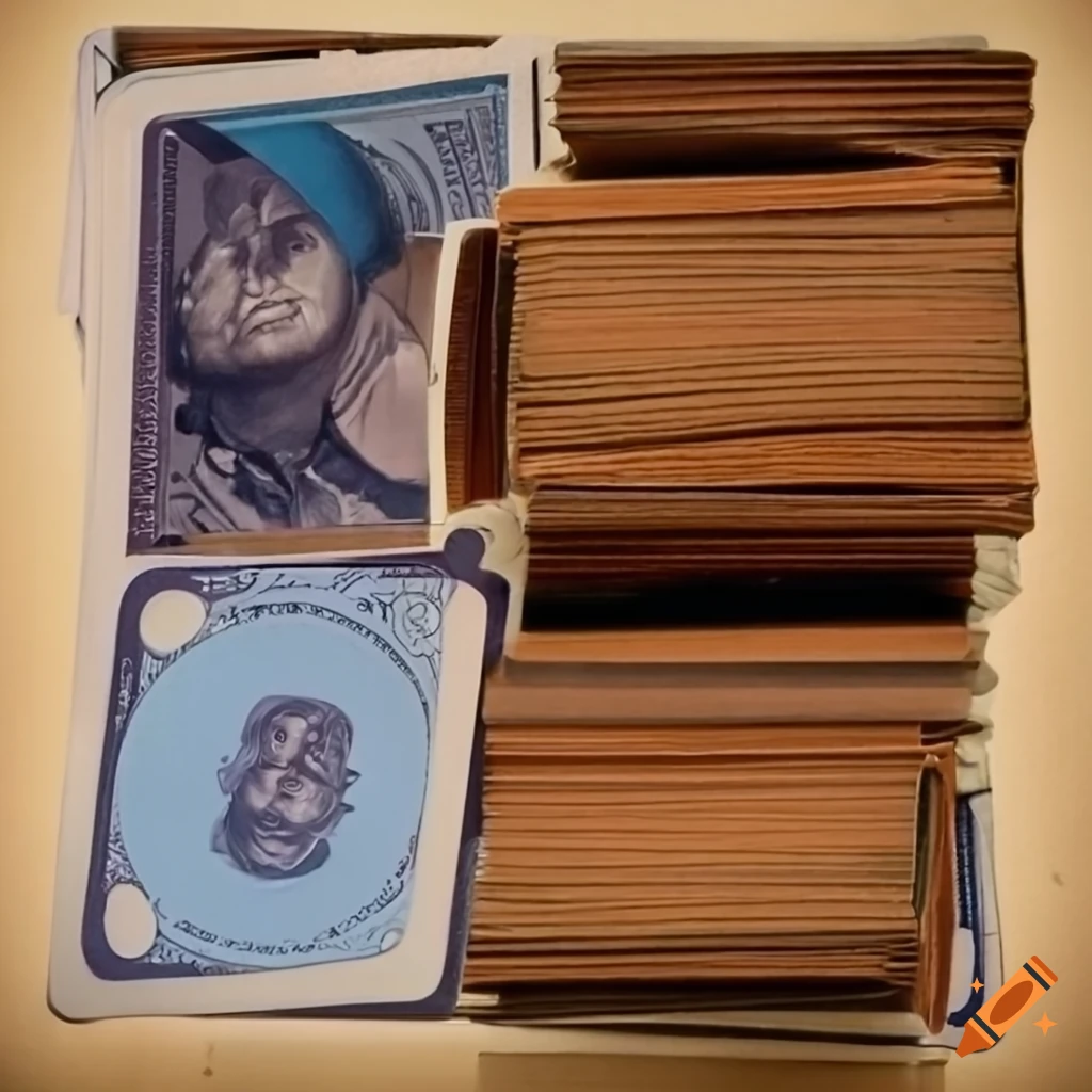 A stack of collectable trading cards
