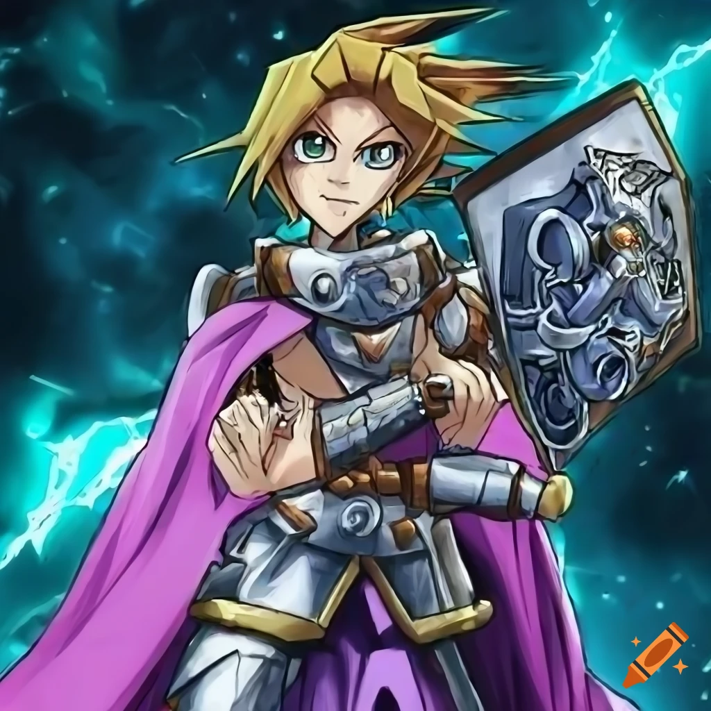 Yugioh card art, simple warrior begginer on Craiyon