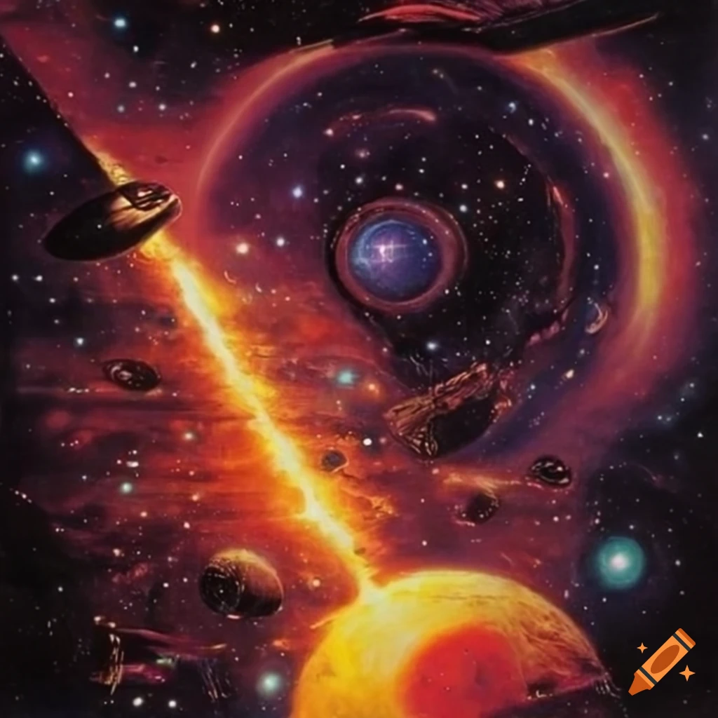 70s sci fi cosmic attack art on Craiyon