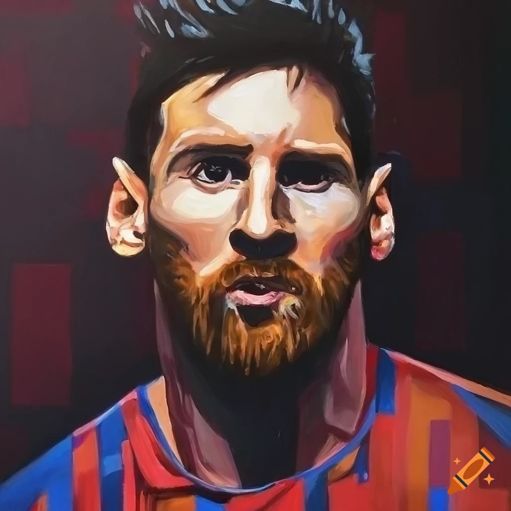 Messi, brows self portrait fernando fader, painting on Craiyon
