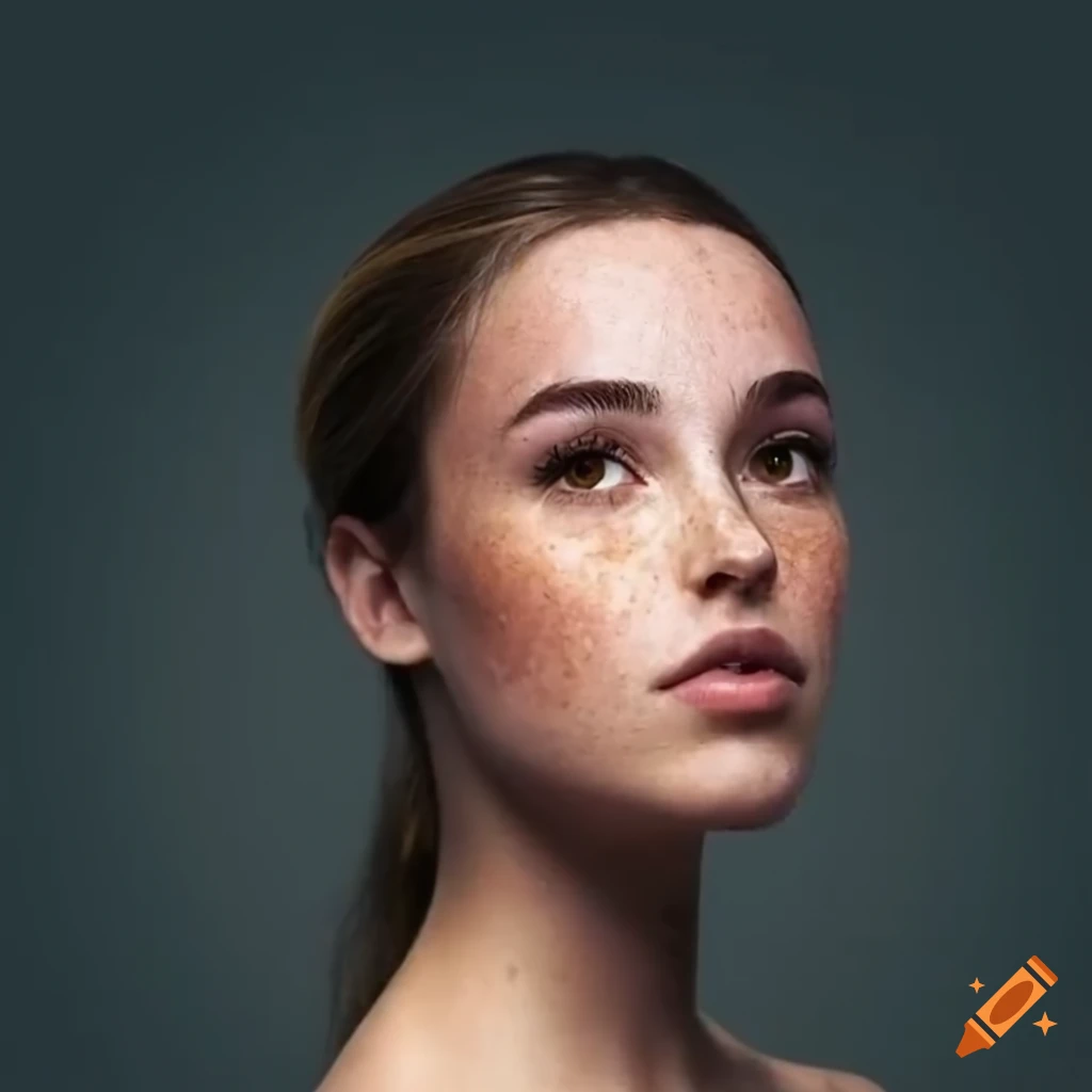 Beautiful young woman very light freckles on Craiyon