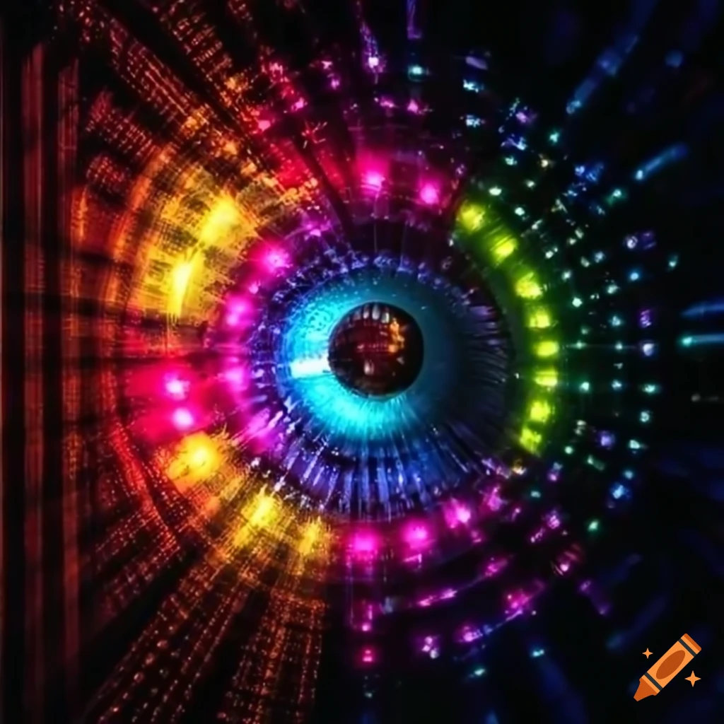 Disco art with lights and colours, 8k resolution