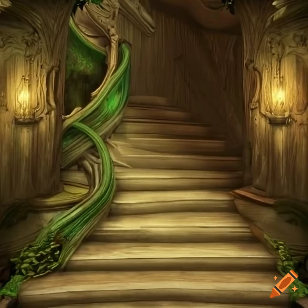Beautiful elven staircase on Craiyon