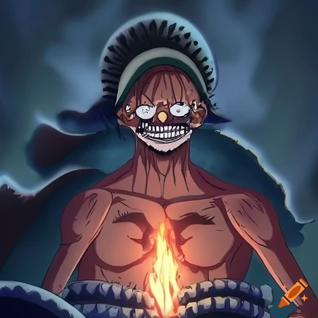 Imagine the one piece characters in a captivating scene. the setting is ...