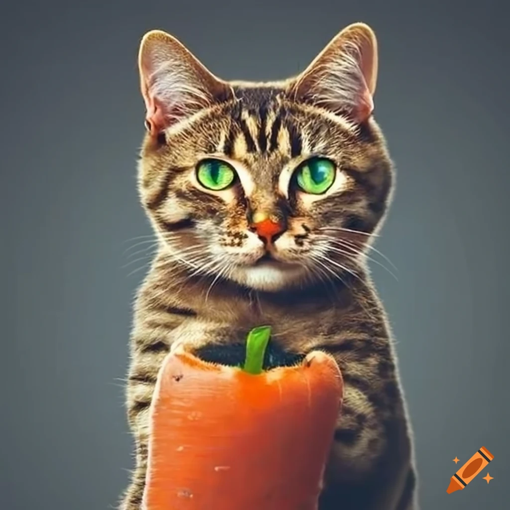 Cat not enjoying a carrot