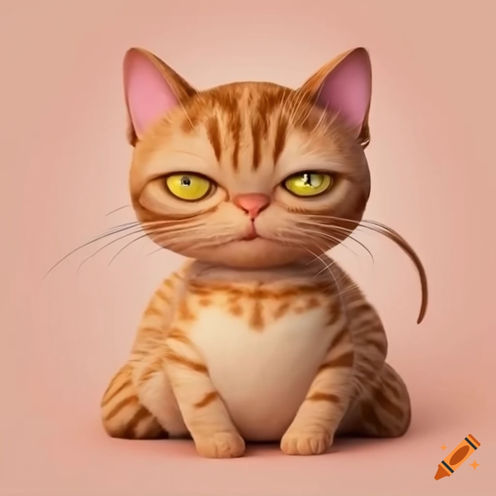 Ginger cat simple design on Craiyon