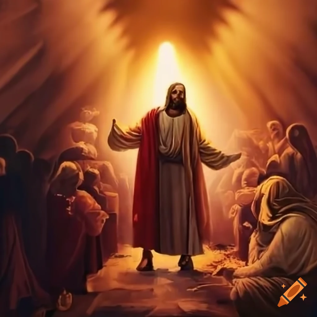 Jesús christ preaching on Craiyon