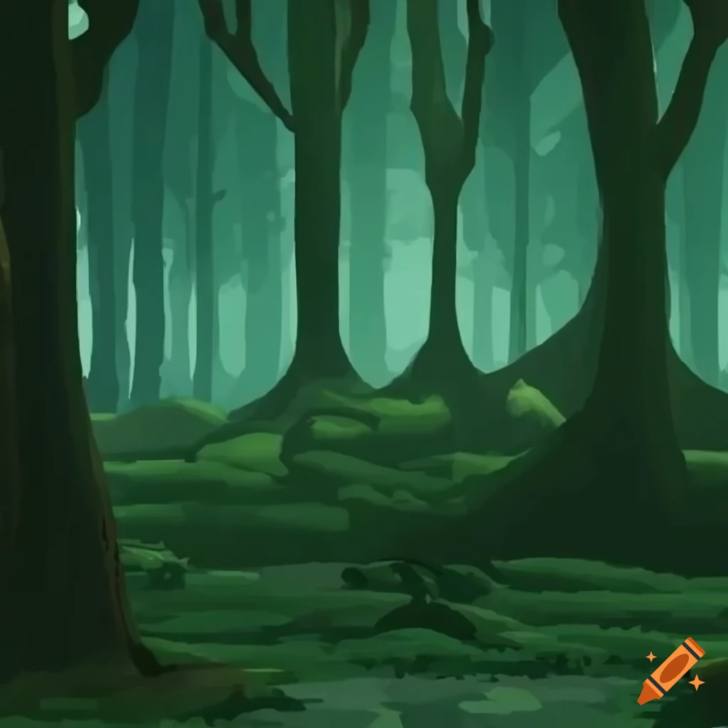 Forest background in the platformer on Craiyon