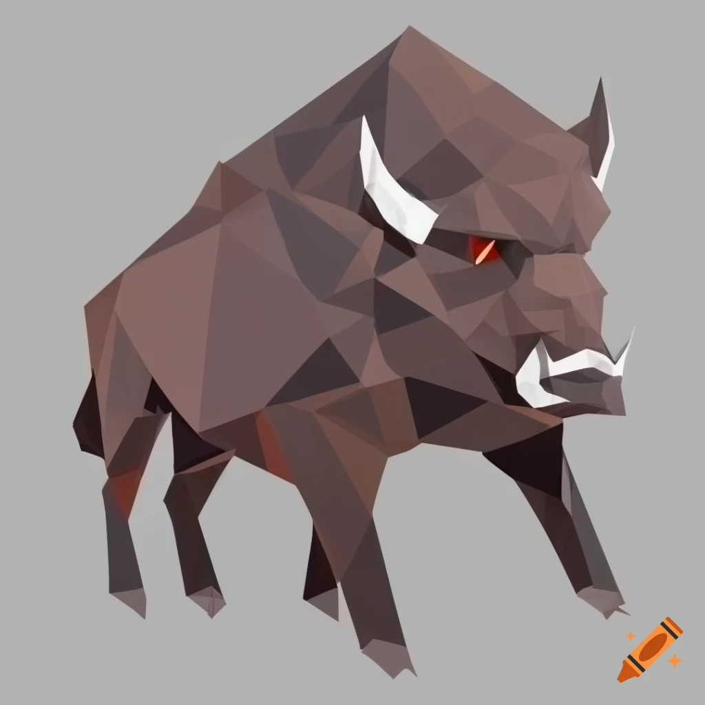 Wild boar logo low poly on Craiyon