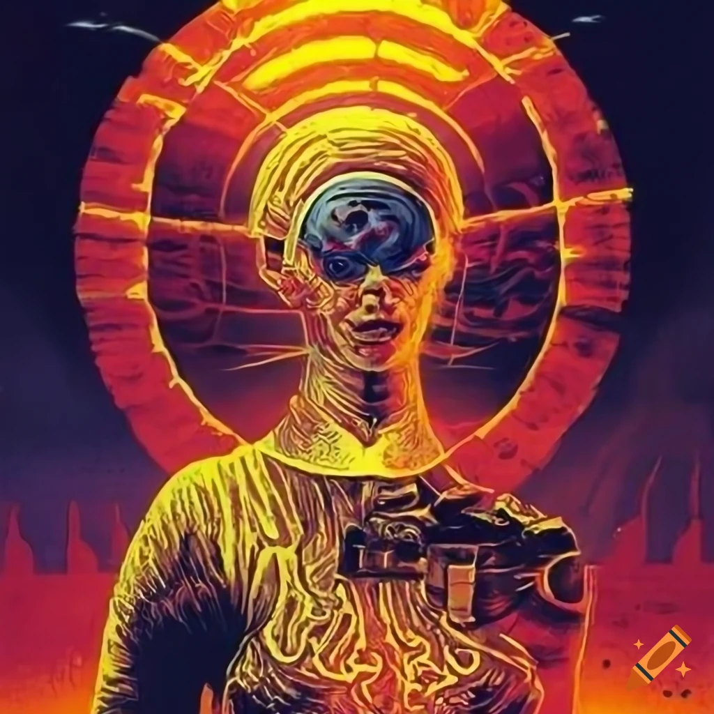 70s sci fi brain attack art on Craiyon