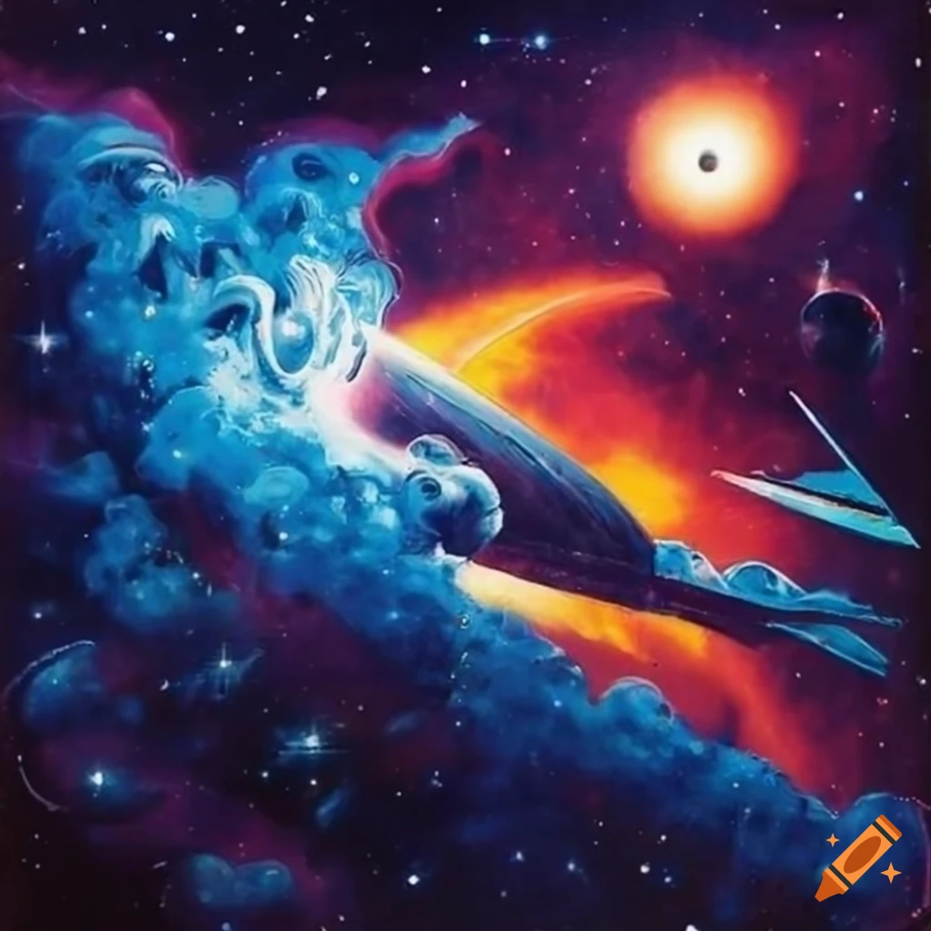 70s sci fi cosmic attack art